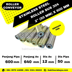 Stainless Steel Roller Conveyor 2" Inch (50 mm) x 600 mm SUS 304 Per