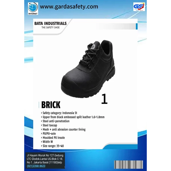 Sepatu Safety Trendy Bata Industrials Model Brick | Garda Safety Jakarta