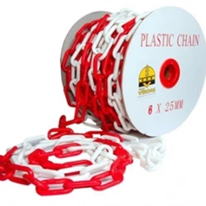 Red and White Plastic Safety Barrier Chain (50mtr/roll) | Sumber Rejeki ...
