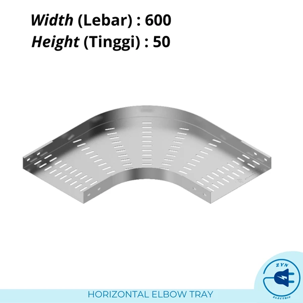 Horizontal Elbow / Cable Tray Bend Ukuran 600x50mm | ZYN Electric