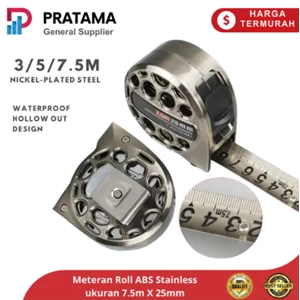 Meteran Stainless 7.5m meter alat Ukur Roll ABS Kuat Unik Anti Karat ...