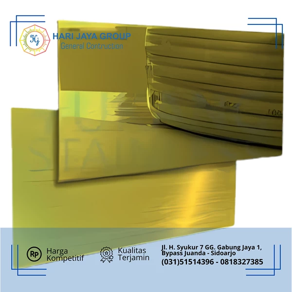 Plat SUS Gold Tebal 1.2mm x 1.2m x 2.4m | Hari Jaya Makmur
