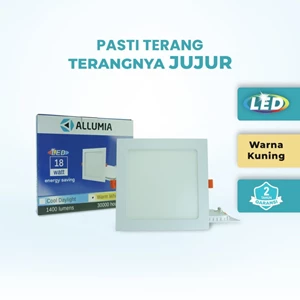 LAMPU PL LED SQUARE 18 WATT 3000k Kuning Allumia | Hoki Jaya Sukses