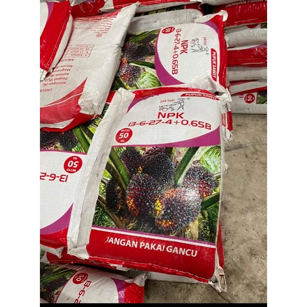 Pupuk NPK Sawit 13-6-27-4+065B Kemasan 50 Kg | Iyhamulik Bengkang Turan