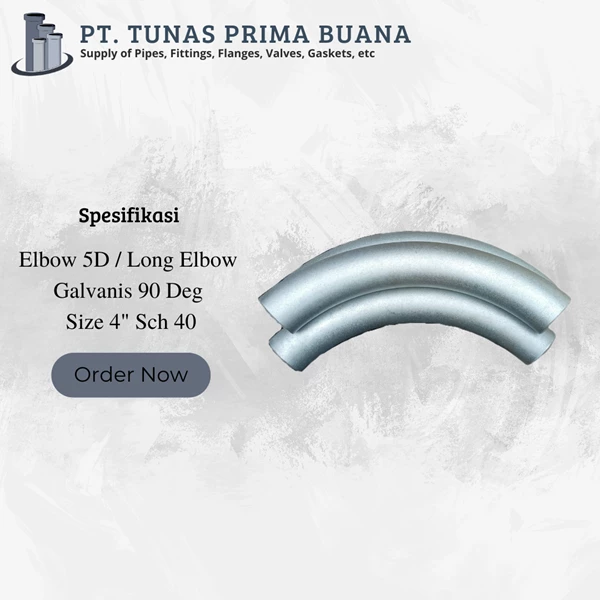 Elbow 5D / Long Elbow Galvanis 90 Deg 4" Sch 40 | Tunas Prima Buana