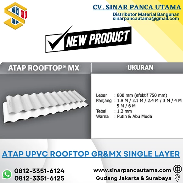 ATAP UPVC ROOFTOP GR & MX SERIES SINGLE LAYER | Sinar Panca Utama