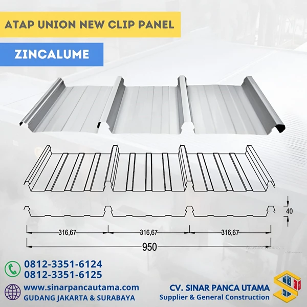 ROOFING & CLADDING UNION NEW CLIP PANEL | Sinar Panca Utama