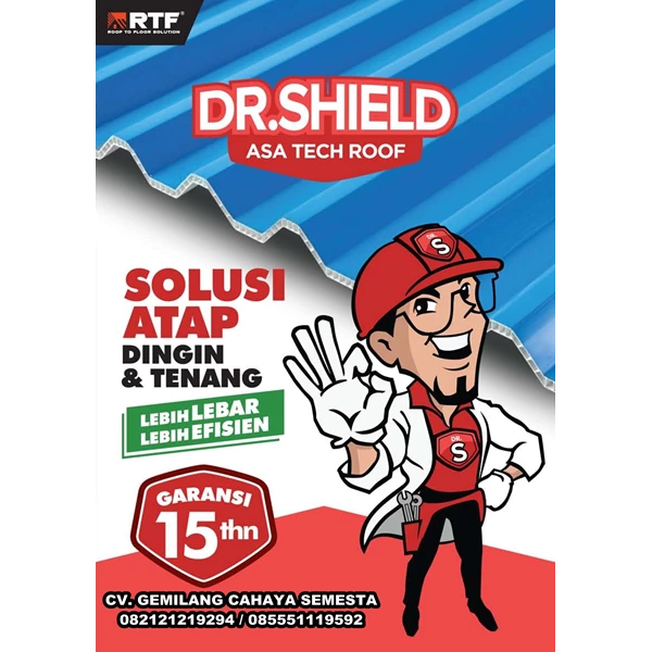 Atap UPVC DR.Shield - 4 Meter (Double Wall) Lebar Efektif 1065 mm ...