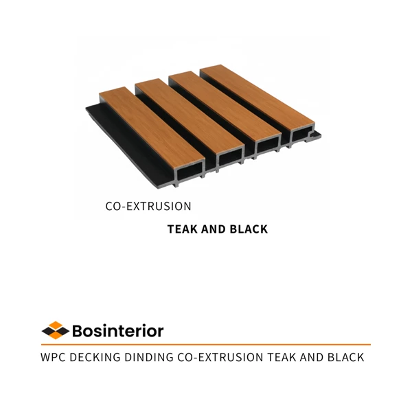 Dinding WPC Decking Co-Extrusion Teak And Black | Kikayu Global Sentosa