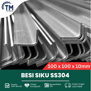 Besi Siku Stainless Steel SS304 100 x 100 x 10mm x 6M SNI | Kantorbesi ...