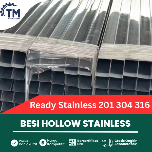 Besi Hollow Stainless 2x2 2x4 3x3 4x4 4x6 4x8 5x5 10x10 15x15 Tebal 2mm ...