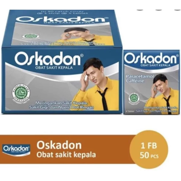 Oskadon obat sakit kepala isi 50 catch cover (1 strip @4 tablet) x 40 ...