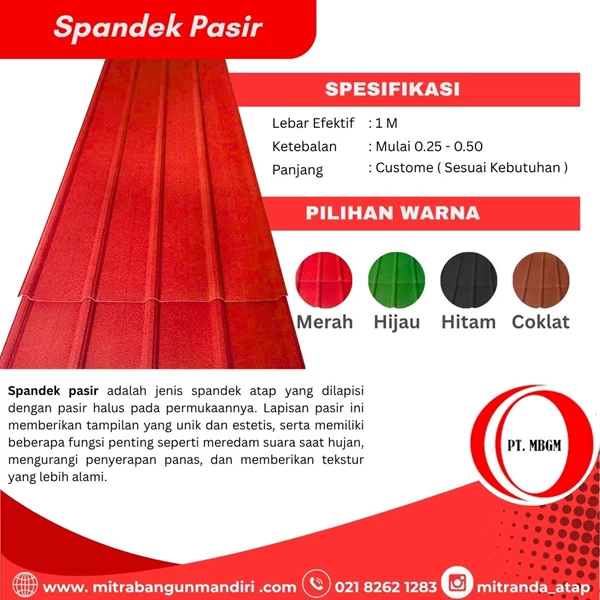 Atap Spandek Pasir Tebal 0.30 mm | Mitranda Bangun Griya Mandiri