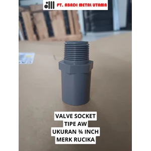 VALVE SOCK PVC AW 3/4 INCH MERK RUCIKA / SOCK DRAT LUAR | Abadi Metal Utama