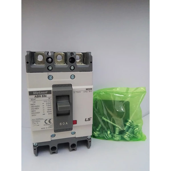 MCCB (Molded Case Circuit Breaker) LS ABN 63C 3 P 60A | Panel Global ...