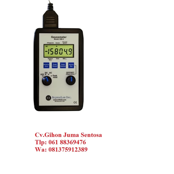gauss meter ALPHALAB GM2 Portable Digital | Gihon Juma Sentosa