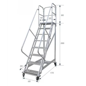 Tangga Dorong Gudang Rolling Ladder Dalton Alu Stairs 2 meter | Denko ...