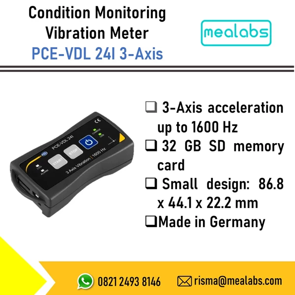Alat Ukur Getaran Condition Monitoring Vibration Meter PCE-VDL 24I 3 ...